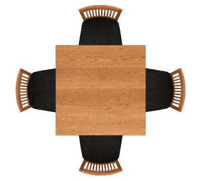 Sarah Square Dining Table 40" x 40" - The Century House - Madison, WI